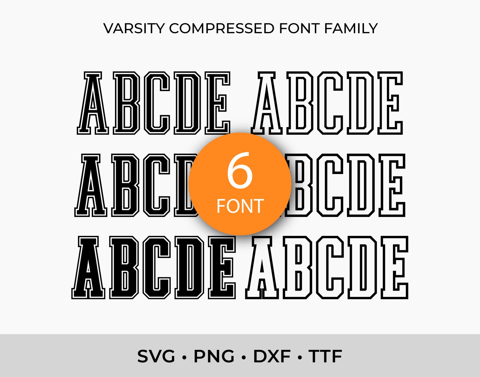 Varsity Font SVG TTF Compressed Fonts Bundle, College Font Svg Sports ...