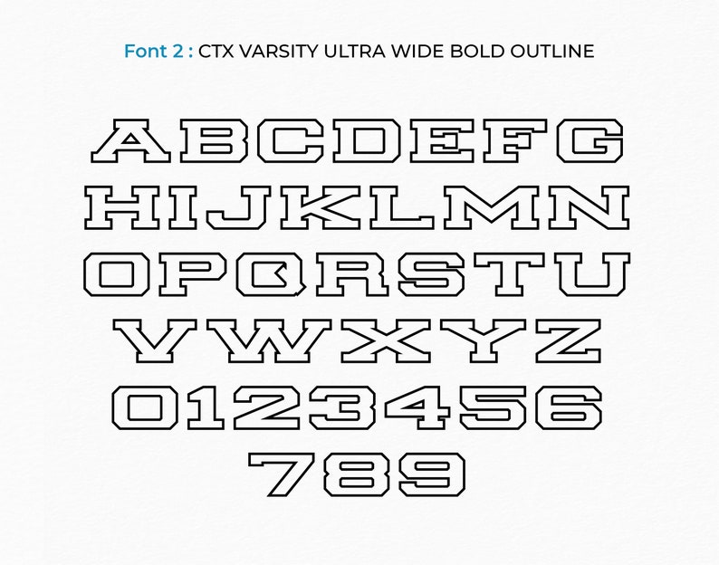 Varsity Ultra Wide Fonts TTF SVG: Bold & Outline Font (digital Download ...