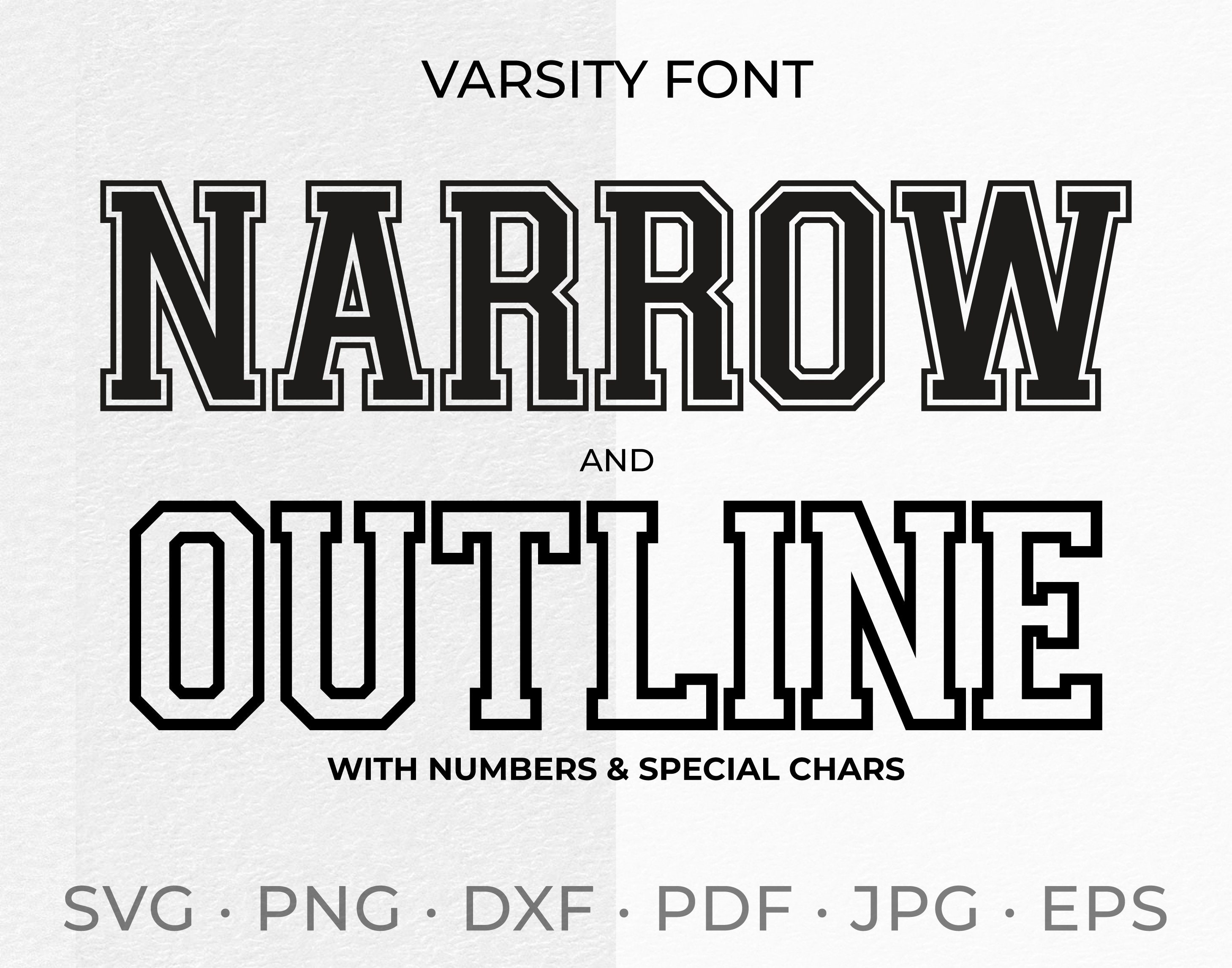 Varsity Fonts Narrow SVG Split Alphabet College Fonts Svg - Etsy