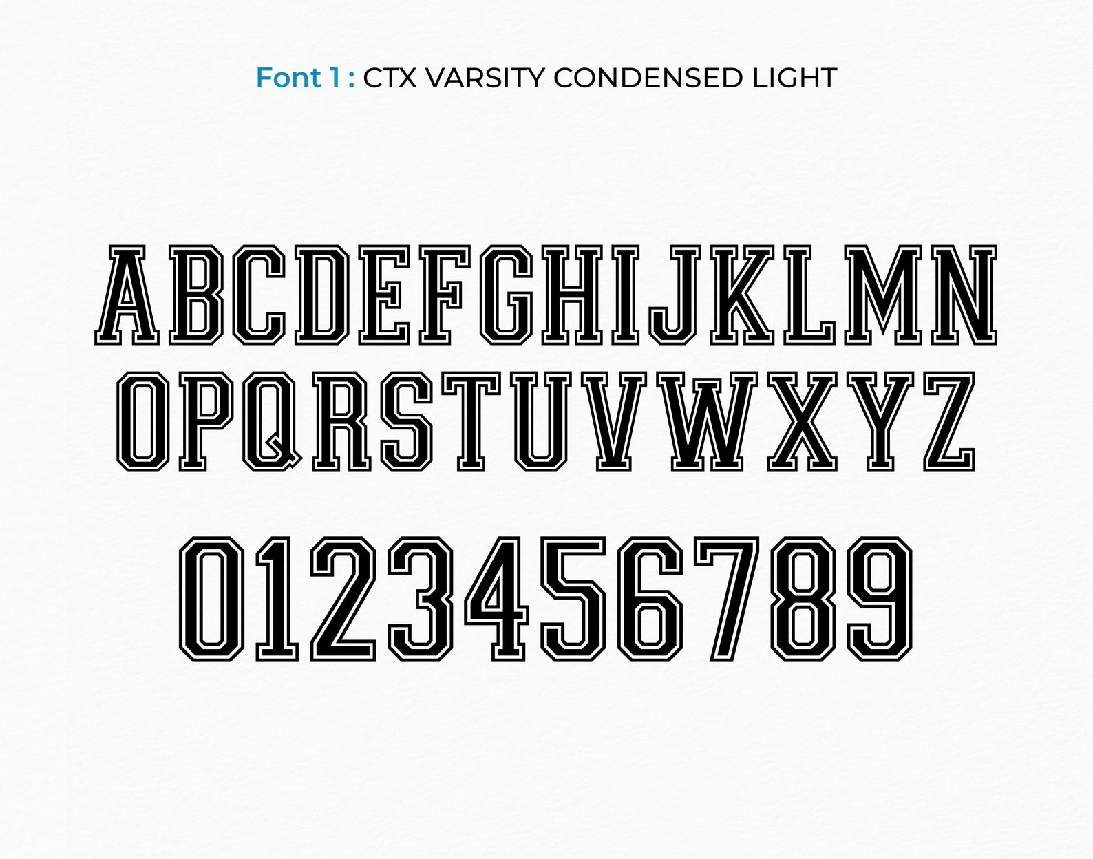 Varsity Font SVG TTF Condensed Light, College Font Svg Sports Font Svg ...