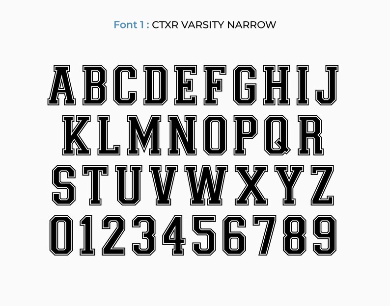Varsity Narrow Fonts TTF, Outline Letters SVG (installable) - Etsy