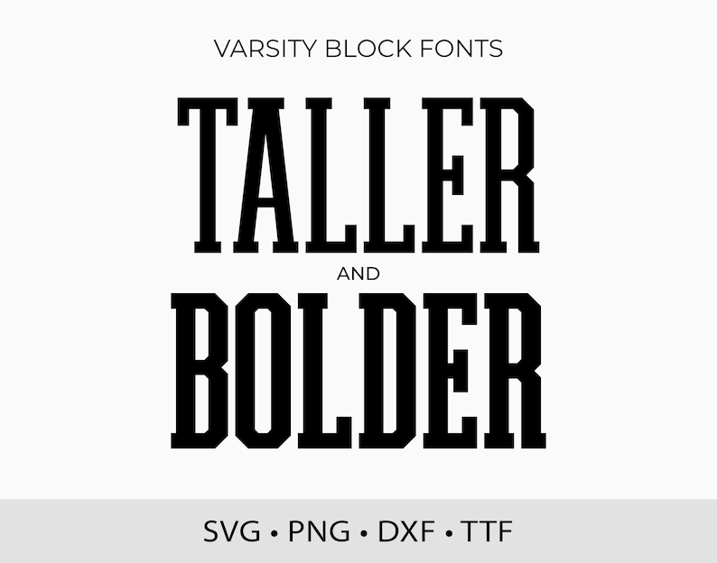 Varsity Fonts Tall TTF SVG College Fonts for Cricut Block Font, Sports ...
