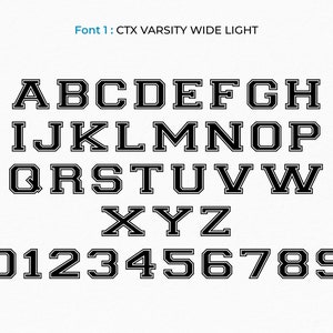 Varsity Font SVG TTF Wide Light, College Font Svg Sports Font Svg ...