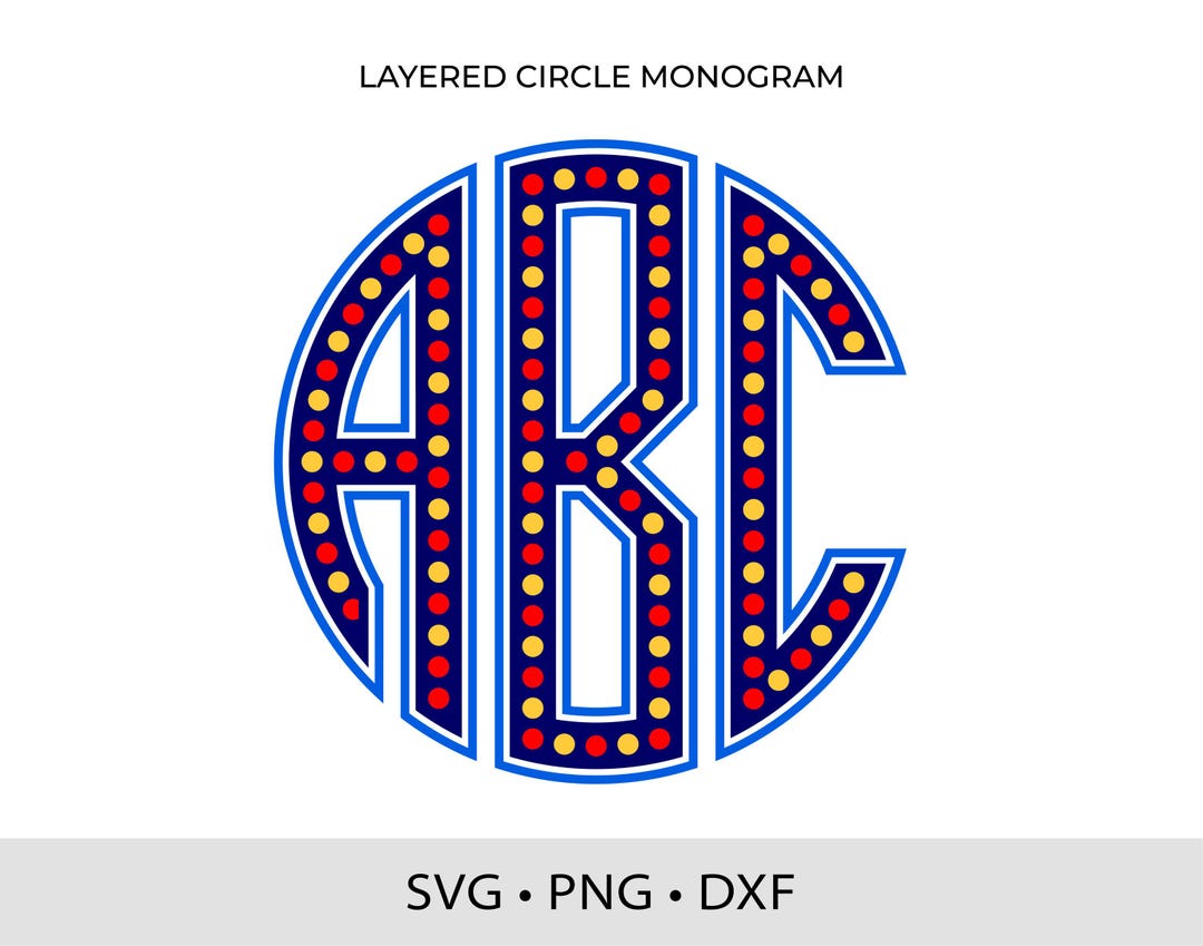 Circle Monogram SVG PNG DXF Split Inline Letters Circle Alphabet With ...