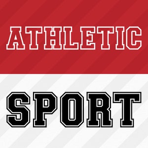 Varsity Font SVG, Narrow Bold & Outline, College Sports Font (digital ...