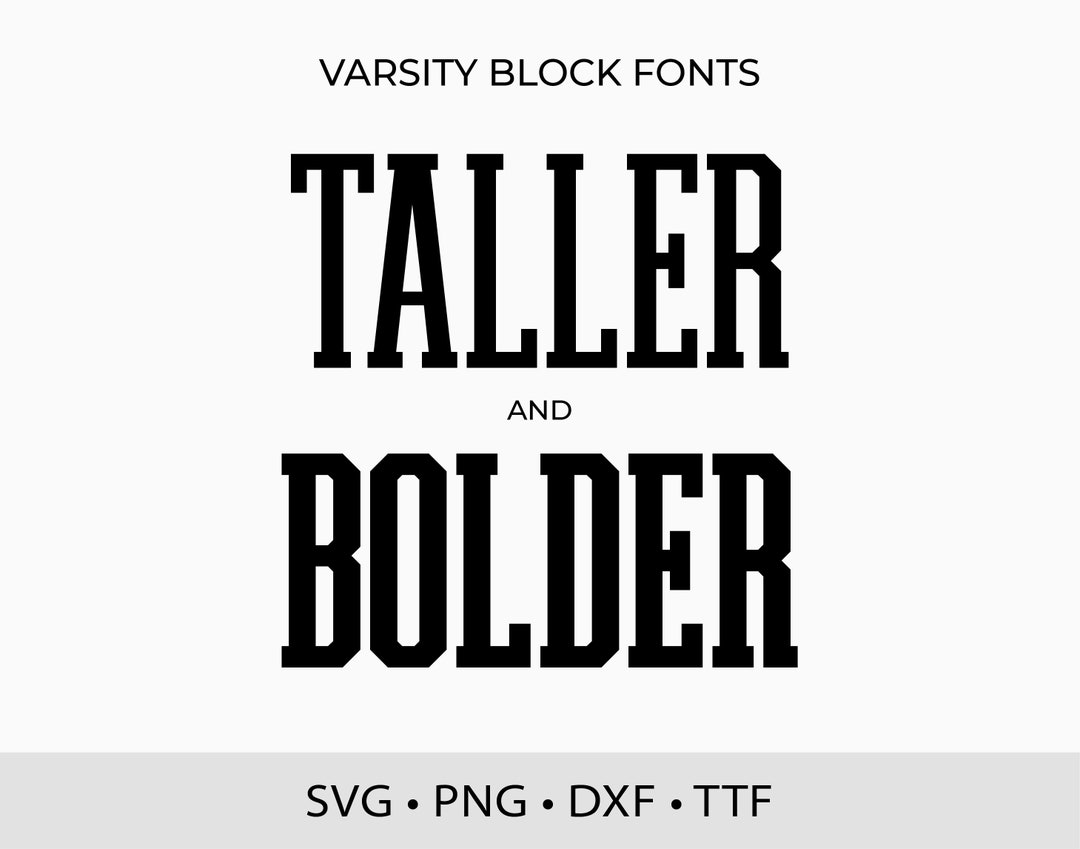 Varsity Fonts Tall TTF SVG College Fonts for Cricut Block Font, Sports ...