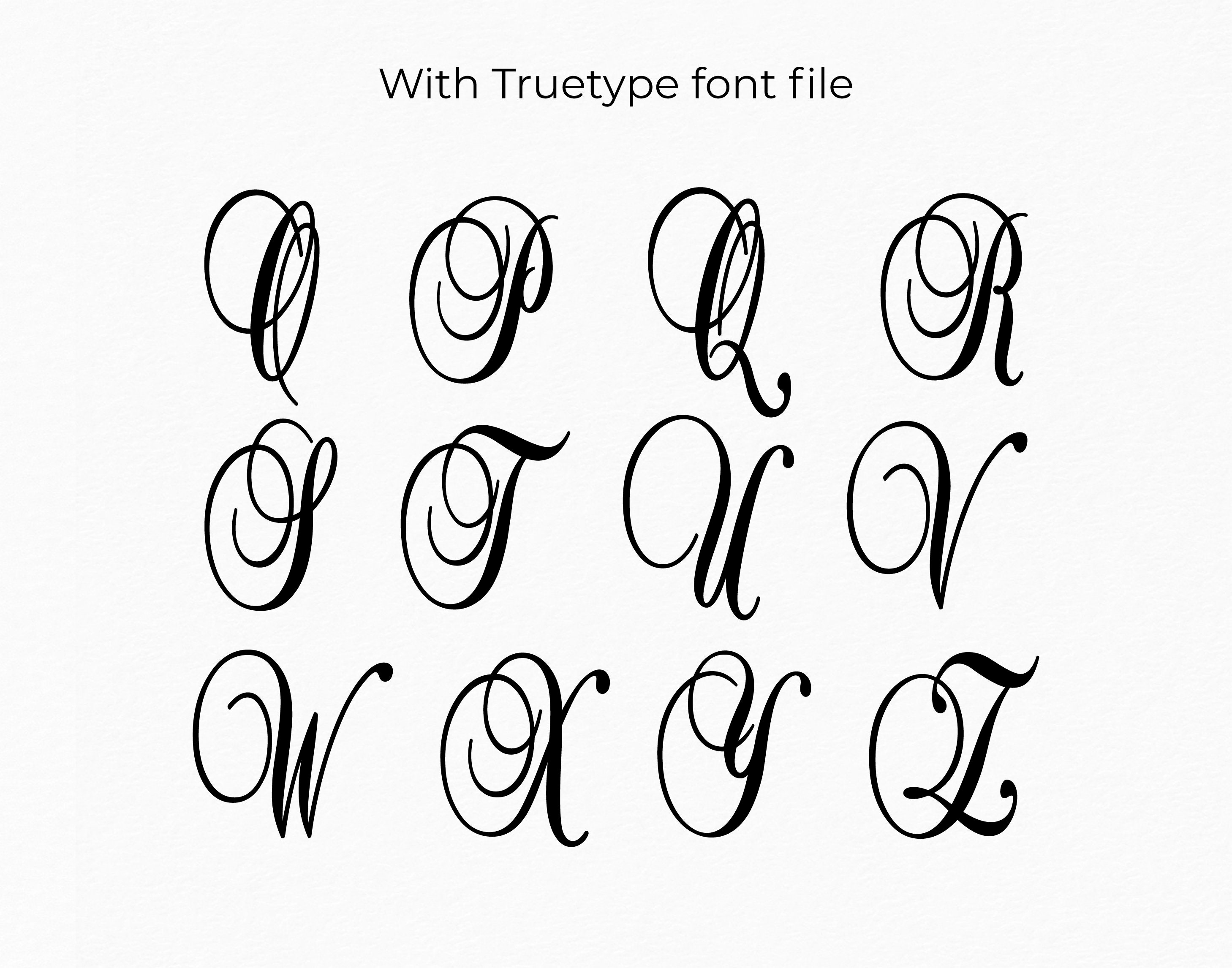Monogram Font SVG TTF, Script Font, Cursive Font, Cricut Font, Fancy ...
