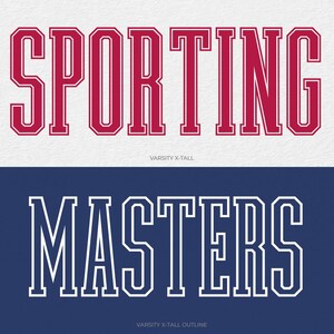 Varsity Tall Fonts TTF SVG DXF Tall Sport Fonts for Cricut Jersey Font ...