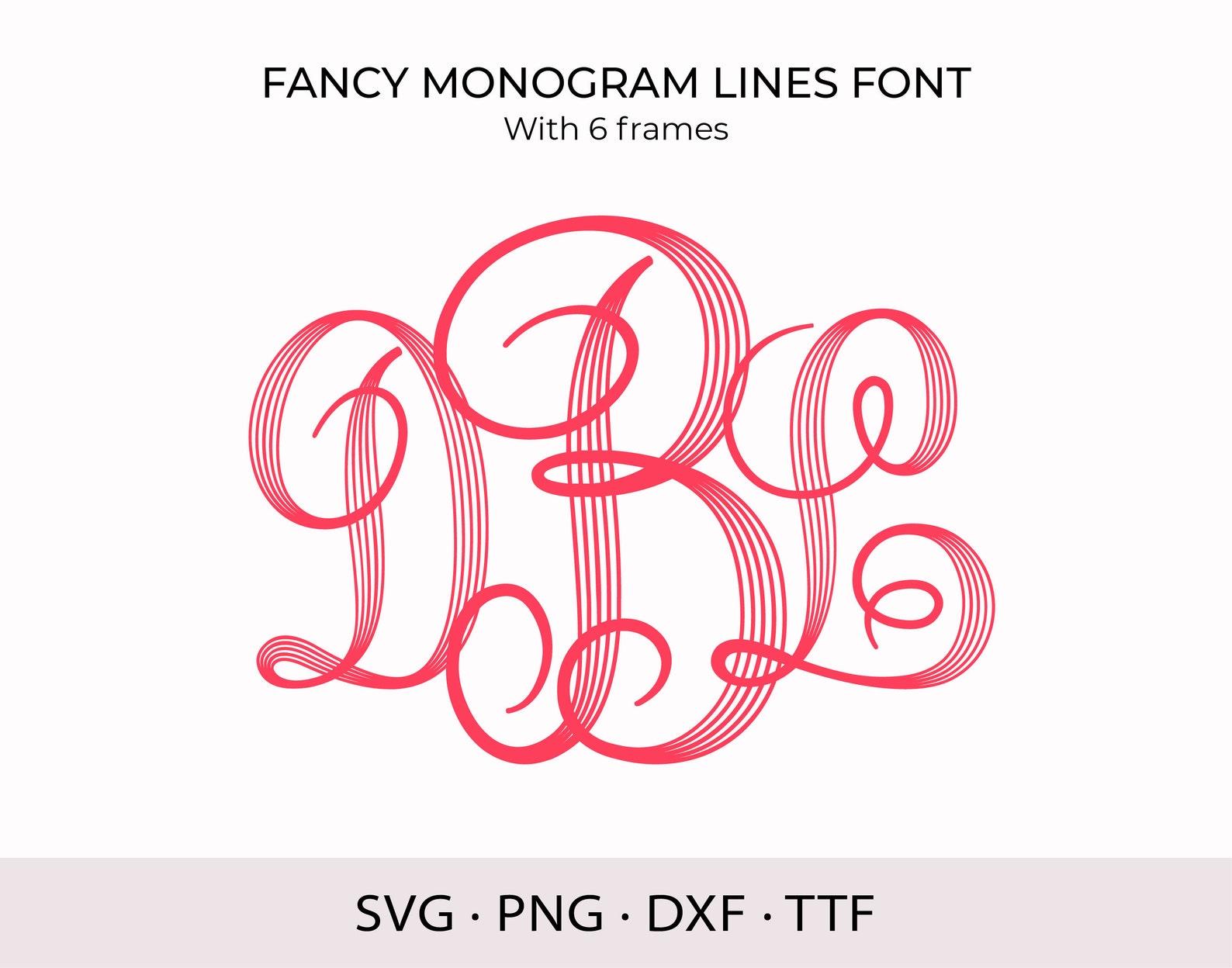 Fancy Monogram Font SVG TTF for Cricut Monogram Font Silhouette SVG ...