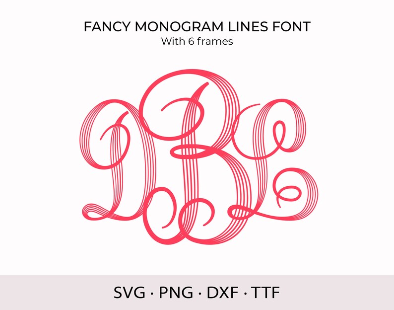 Fancy Monogram Font SVG TTF for Cricut Monogram Font Silhouette SVG ...