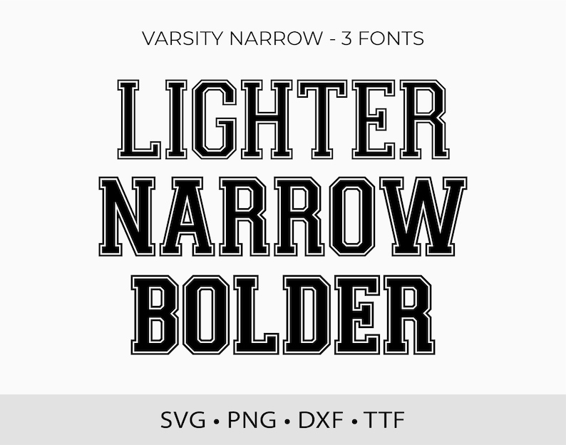 Varsity Narrow Fonts TTF SVG College Fonts for Cricut Fonts, Sport ...
