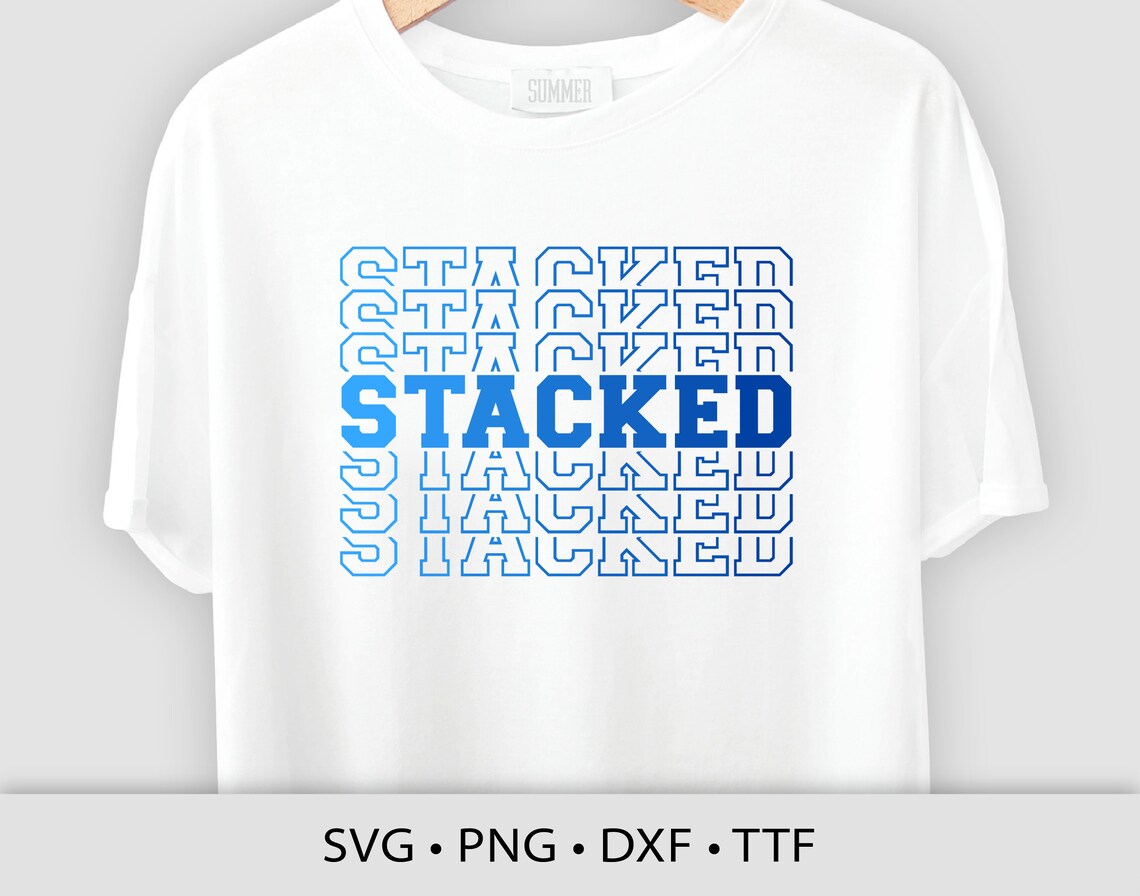 Stacked Font TTF SVG Stacked Varsity Font for Cricut Font Svg Mirror ...