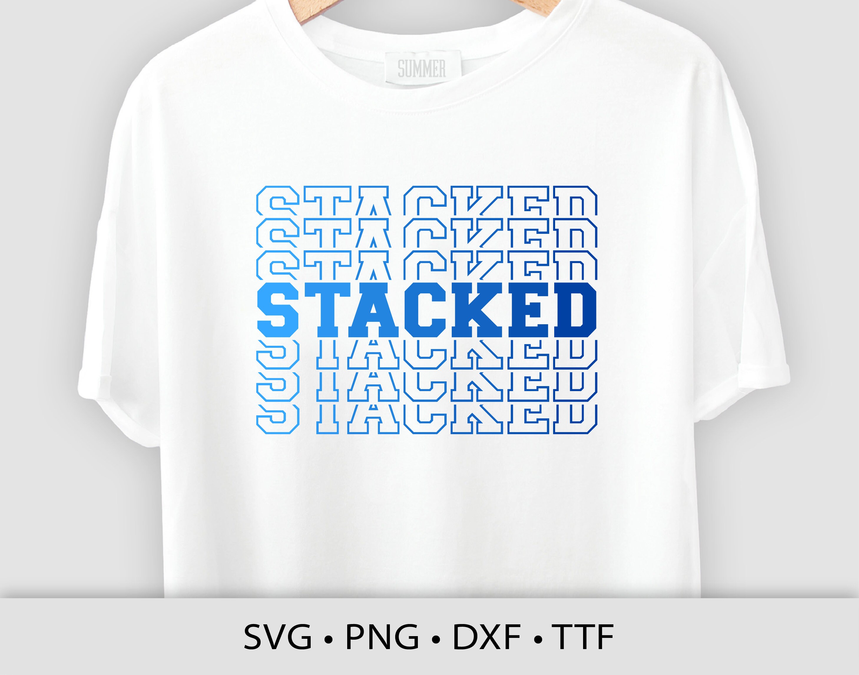 Stacked Font TTF SVG Stacked Varsity Font for Cricut Font Svg Mirror ...