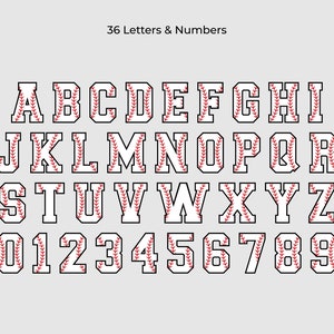 Baseball Font Stitched Baseball Svg Letters With Stitch SVG DXF ...