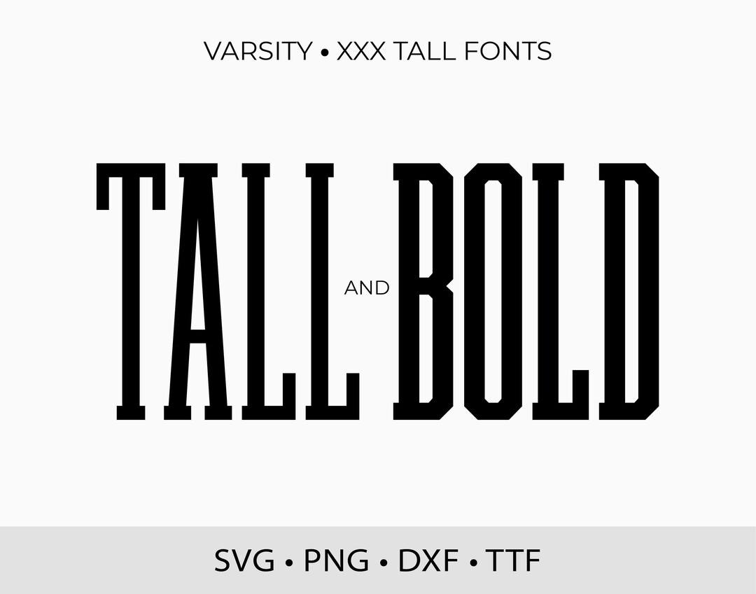 Varsity Tall Fonts TTF SVG DXF Extra Tall Sport Fonts for Cricut Block ...