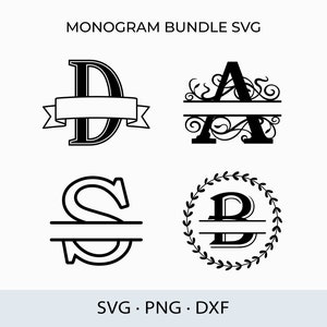 Monogram SVG PNG DXF Split Monogram Alphabet Monogram Letters Monogram ...