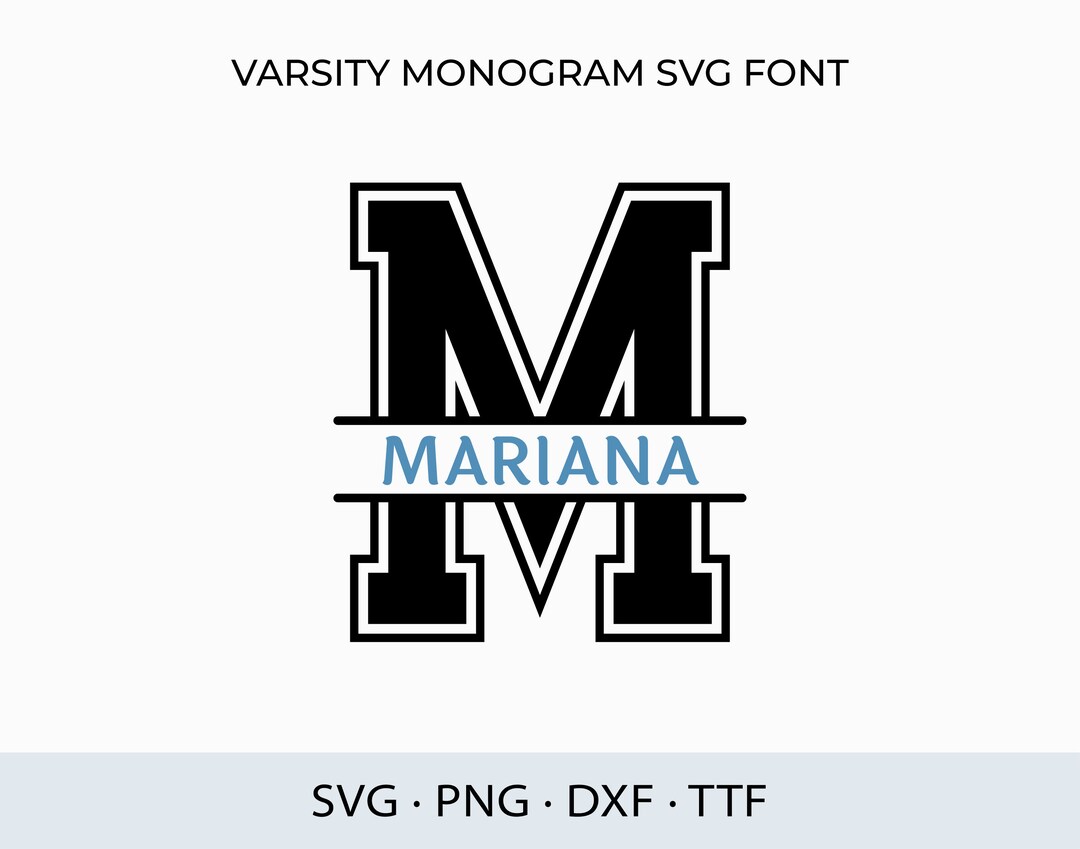 Split Monogram SVG-PNG, College Monogram Font, Sport Font, Athletic ...