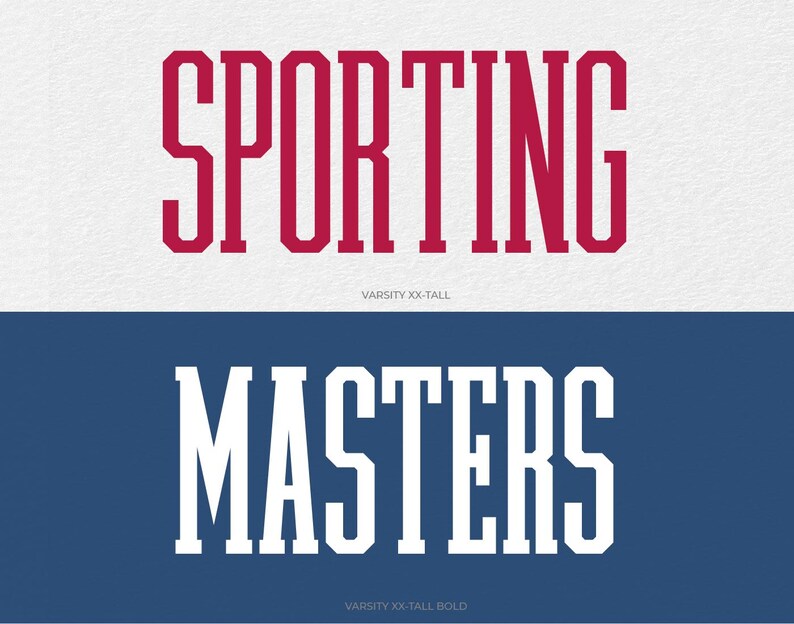 Varsity Tall Fonts TTF SVG DXF Taller Sport Fonts for Cricut Block Font ...