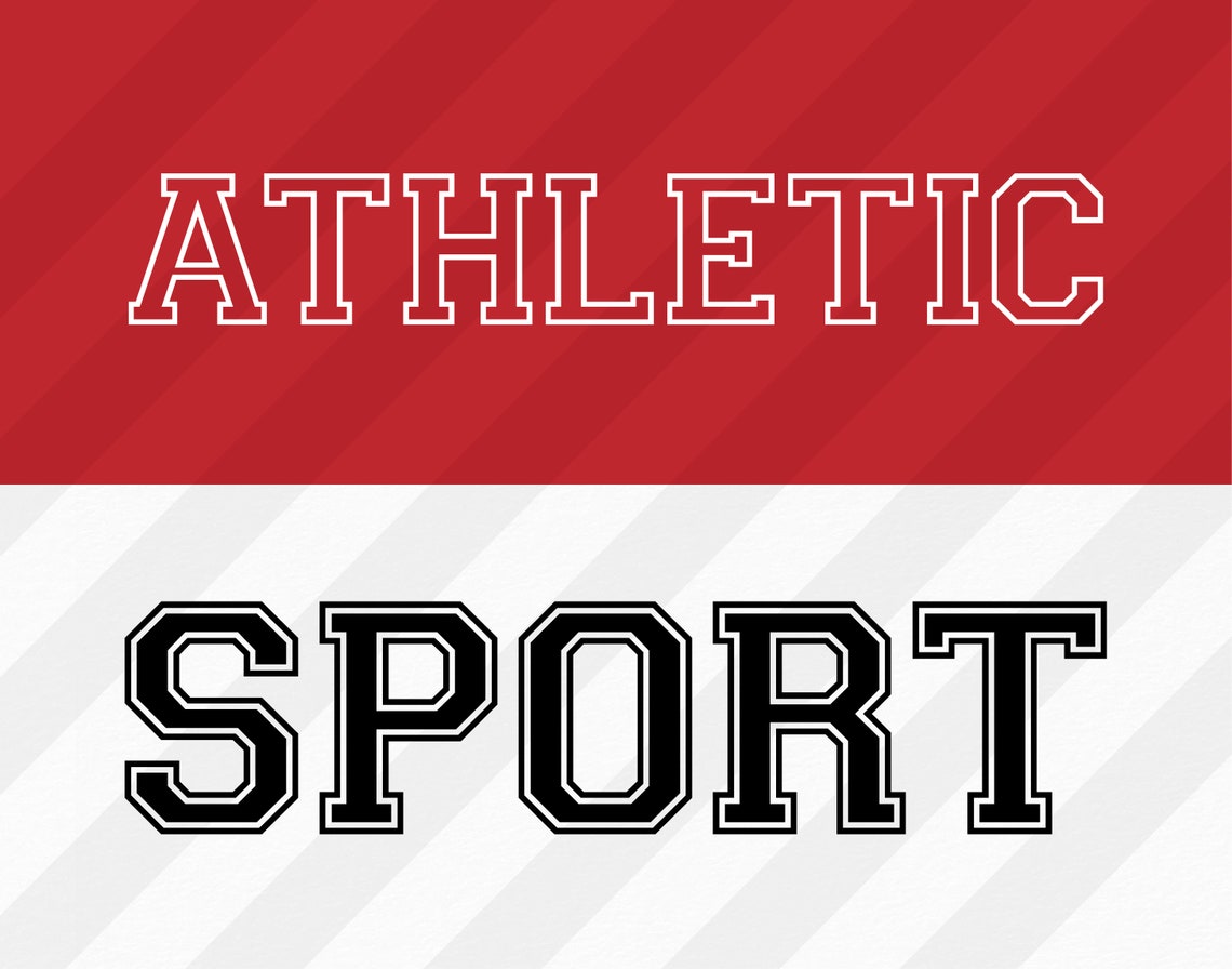 Varsity Font SVG, Light & Outline, College Sports Font (digital ...