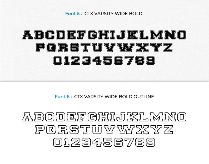 Varsity Font SVG TTF Wide Fonts Bundle, College Font Svg Sports Font ...
