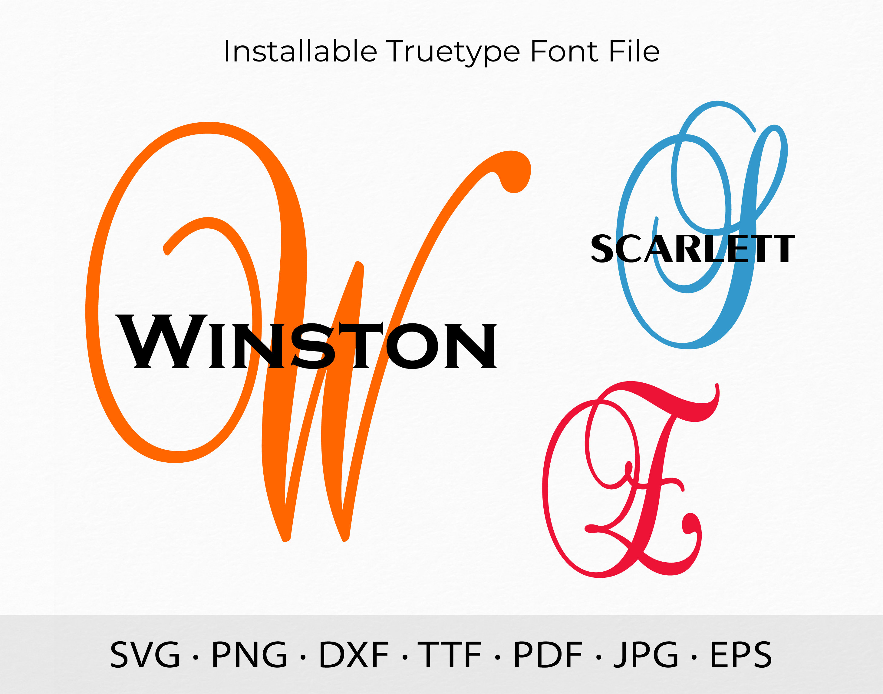 Monogram Font SVG TTF Script Font Cursive Font Cricut Font - Etsy UK