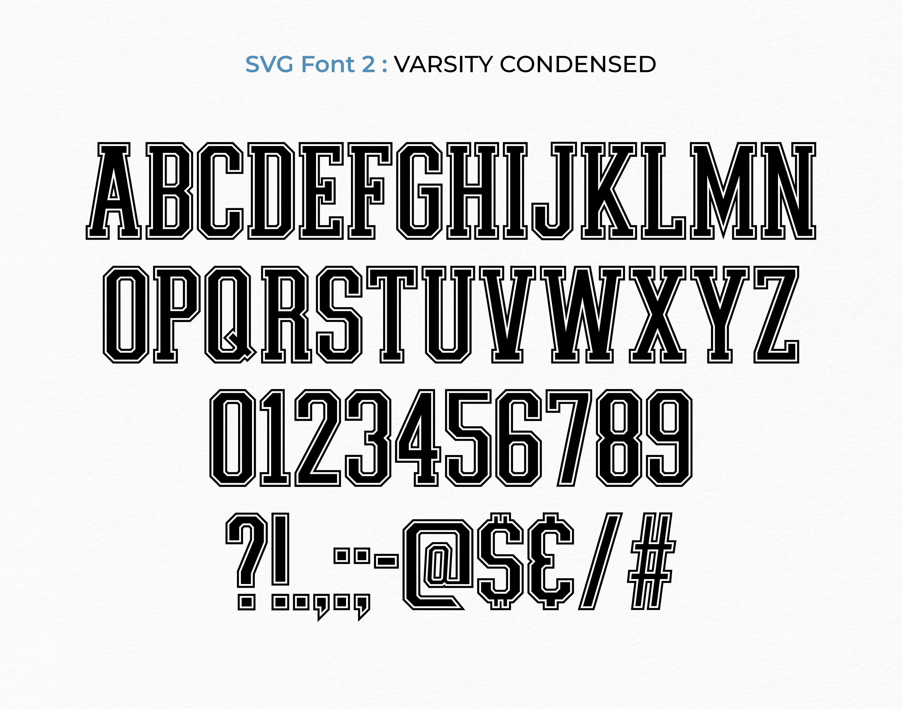 Varsity Fonts SVG Bundle Split Alphabet, College Fonts Svg, Sports Font ...