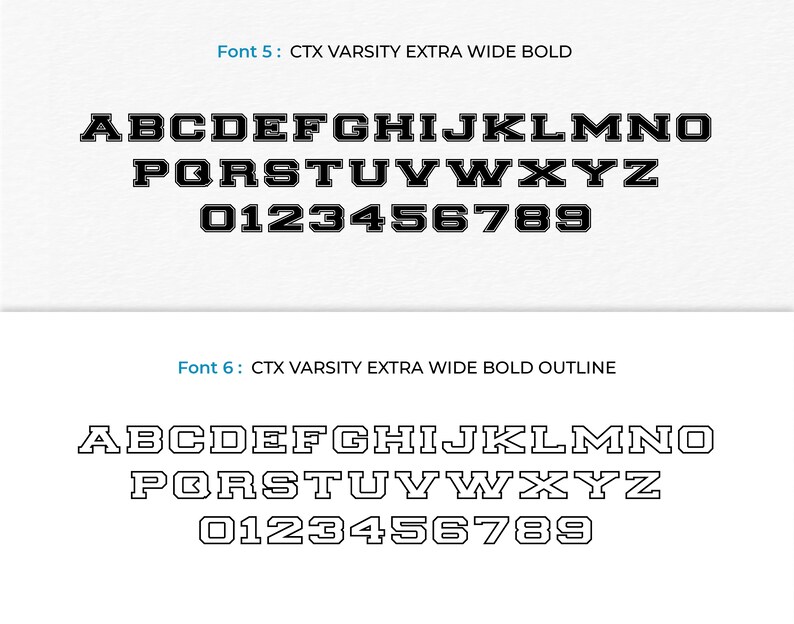 Varsity Font SVG TTF Extra Wide Fonts Bundle, College Font Svg Sports ...