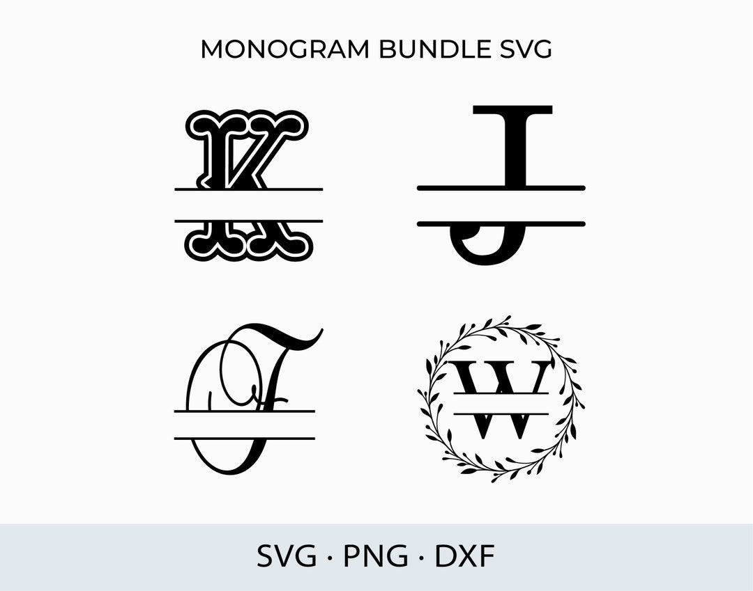 Monogram SVG PNG DXF Split Monogram Alphabet Monogram Letters Monogram ...