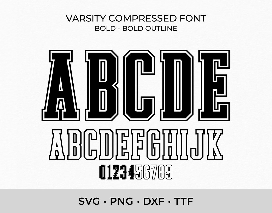 Varsity Font SVG TTF Compressed Bold, College Font Svg Sports Font Svg ...