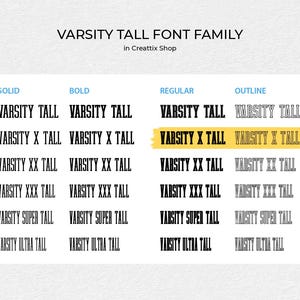 Varsity Tall Fonts TTF SVG DXF Tall Sport Fonts for Cricut Jersey Font ...