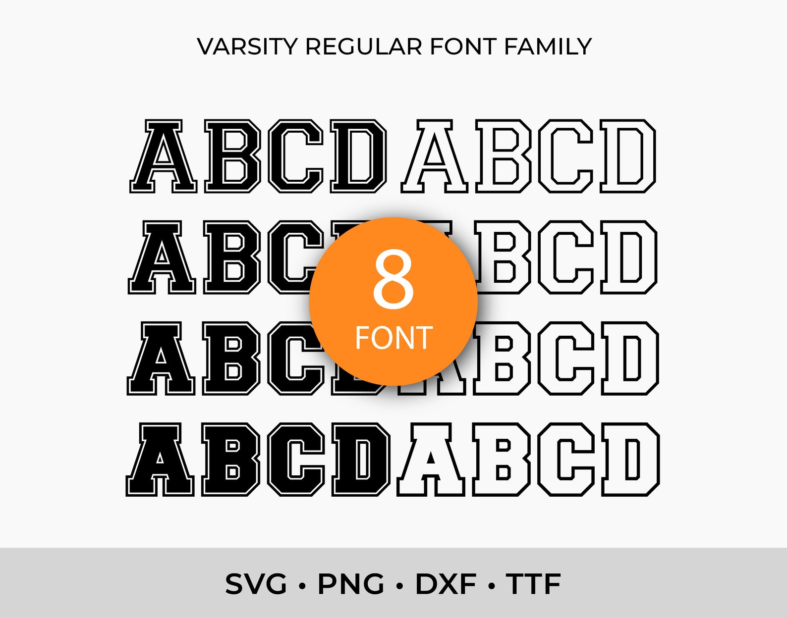Varsity Font SVG TTF Fonts Bundle, College Font Svg Sports Font Svg ...