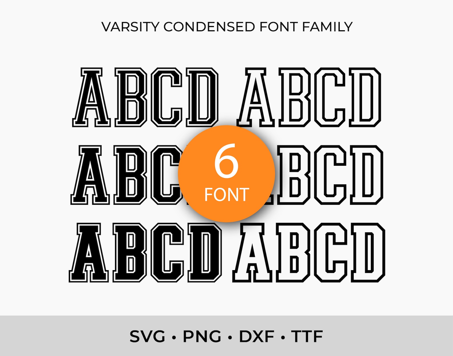 Varsity Font SVG TTF Condensed Fonts Bundle, College Font Svg Sports ...