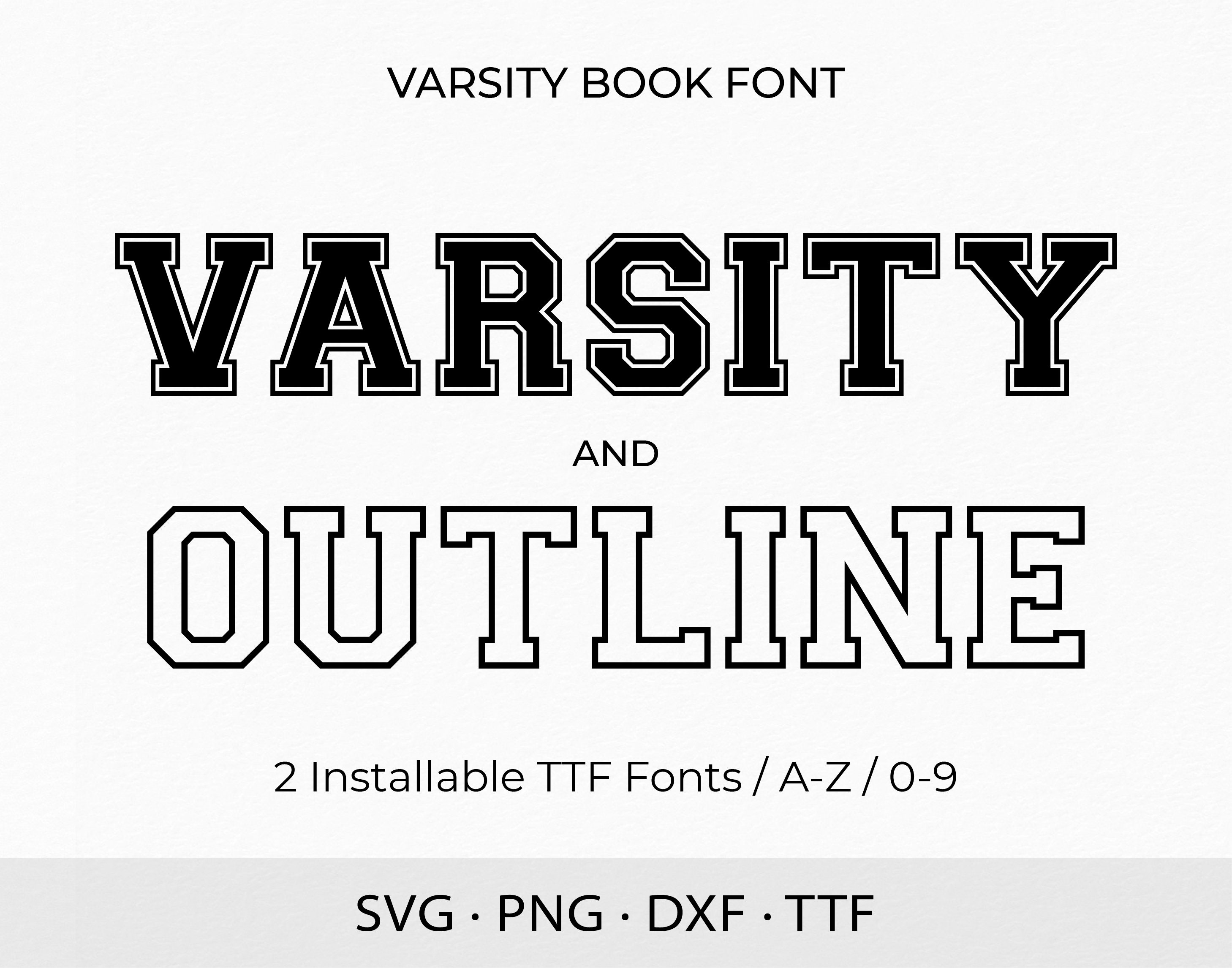 Varsity Font SVG TTF Book College Font Svg Sports Font Svg - Etsy UK