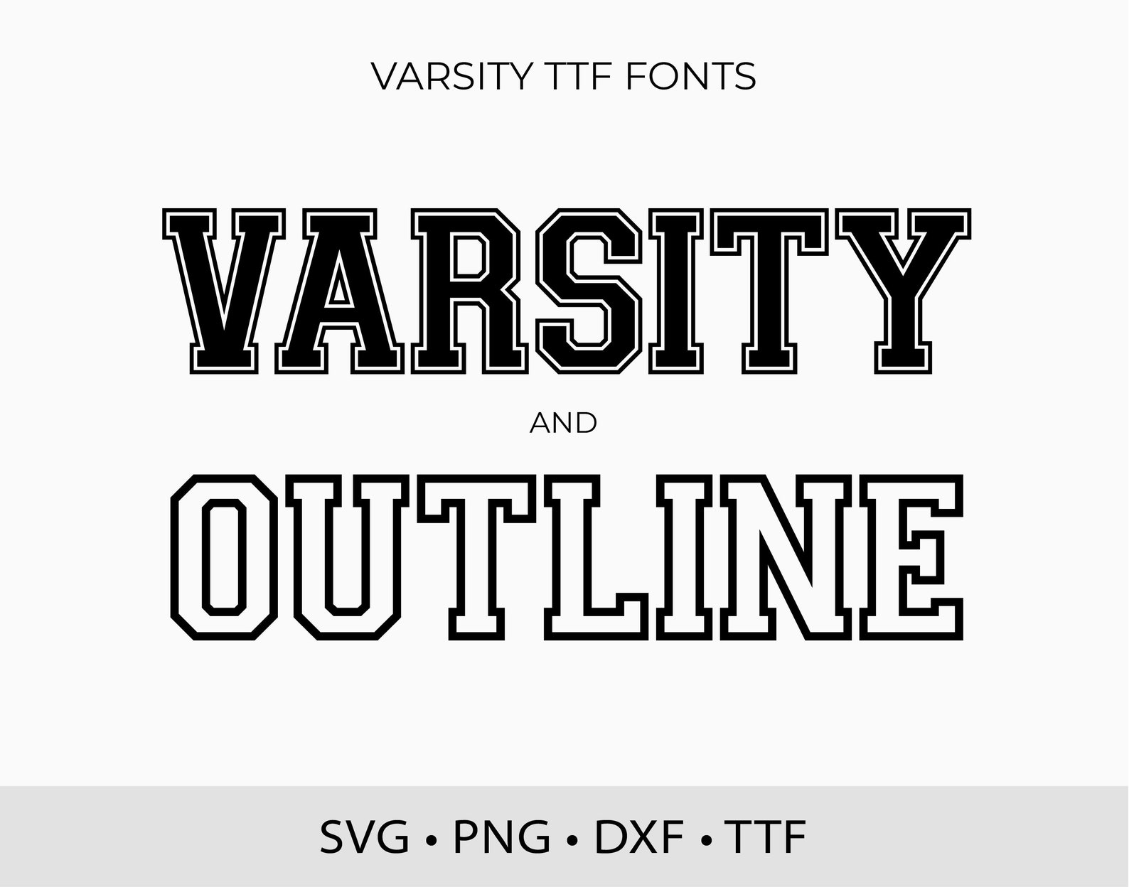 Varsity Fonts TTF SVG College Fonts, Sports Font Svg, School Font ...
