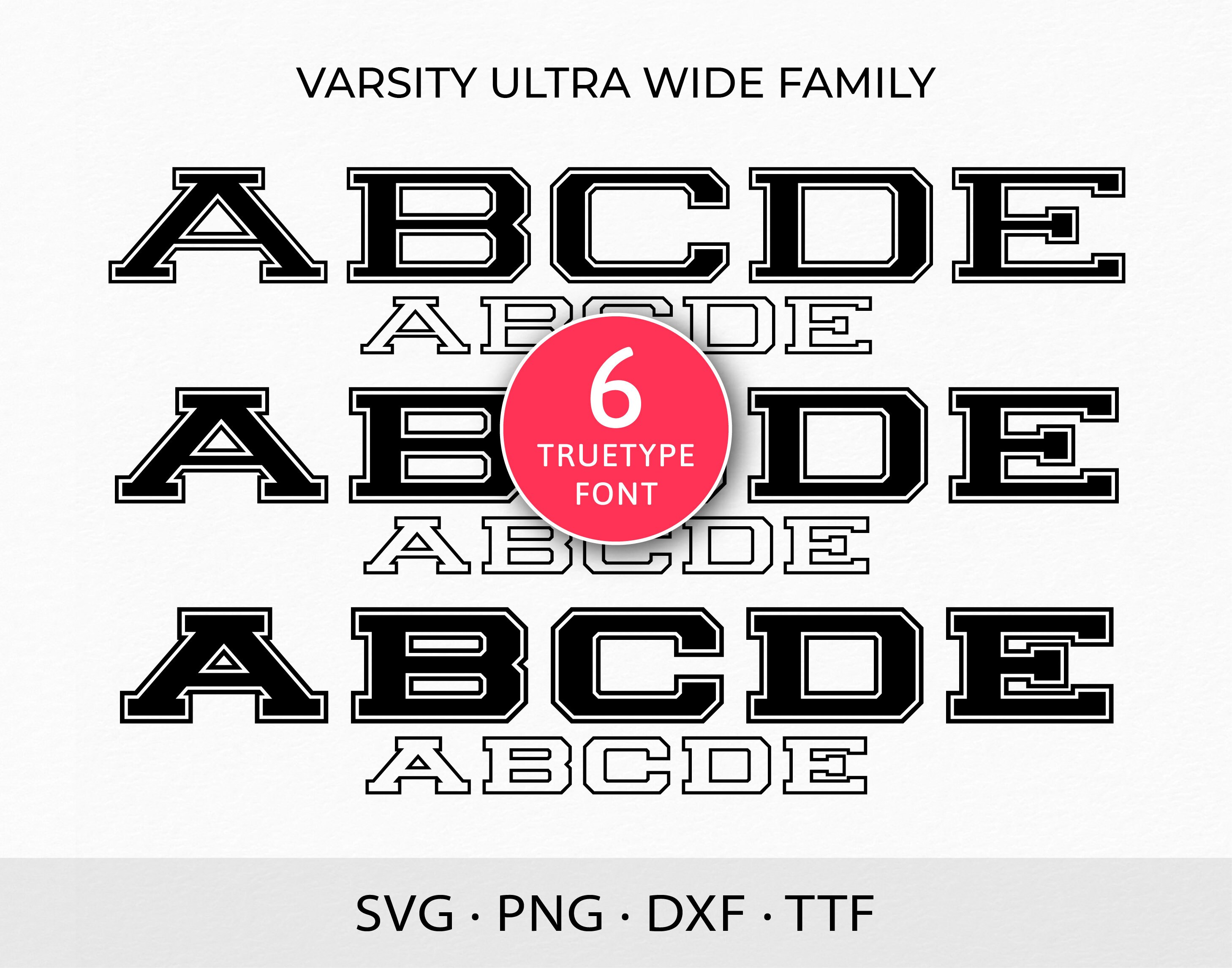 Varsity Font SVG TTF Ultra Wide Fonts Bundle College Font Svg - Etsy UK