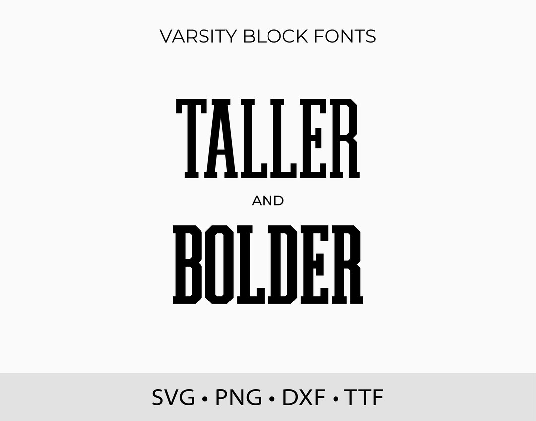 Varsity Fonts Tall TTF SVG College Fonts for Cricut Block Font, Sports ...