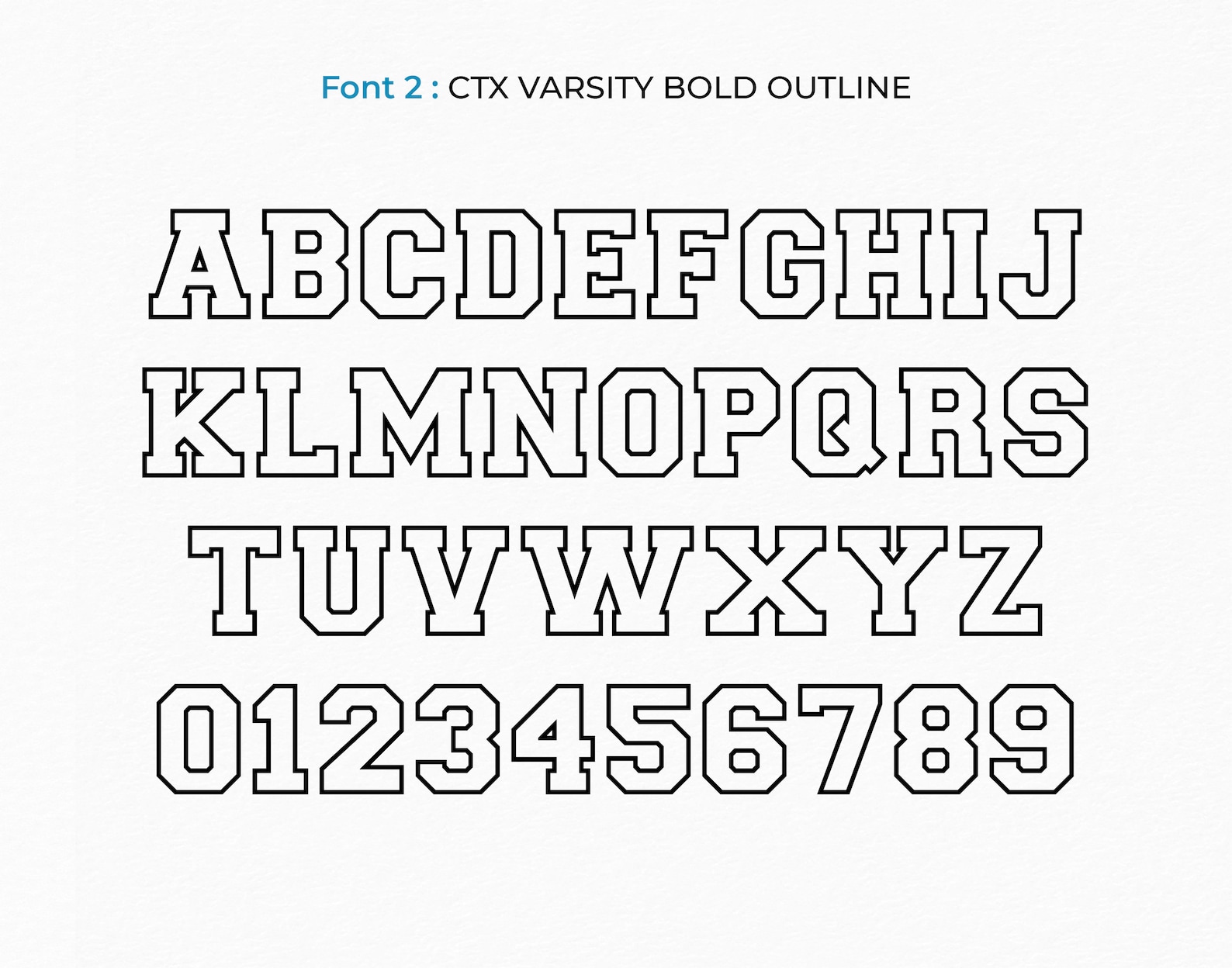 Varsity Font SVG, Bold & Outline, College Sports Font (digital Download ...