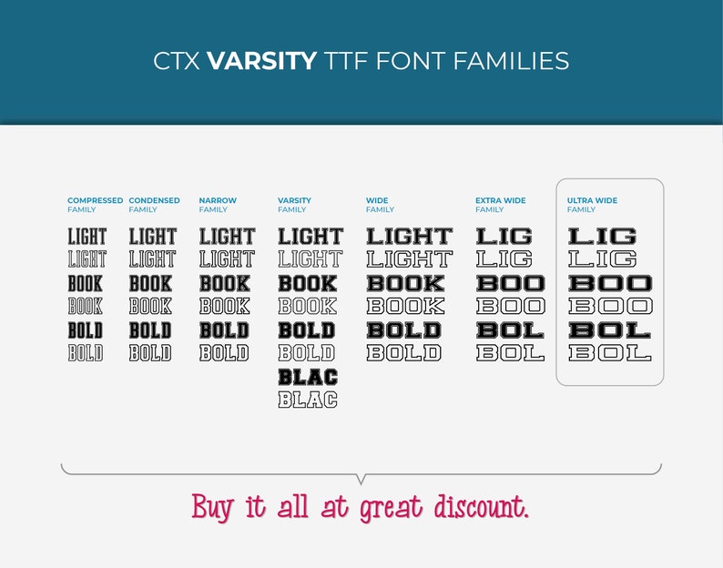 Varsity Font SVG TTF Ultra Wide Fonts Bundle College Font Svg - Etsy UK