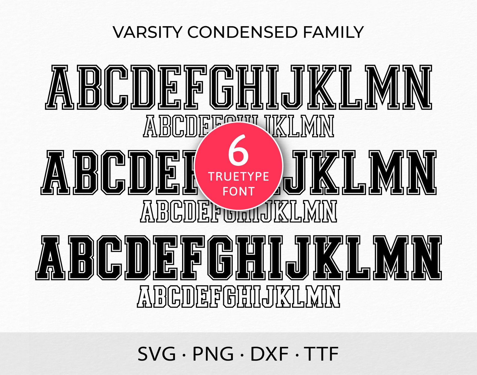 Varsity Font SVG TTF Condensed Fonts Bundle College Font Svg - Etsy UK