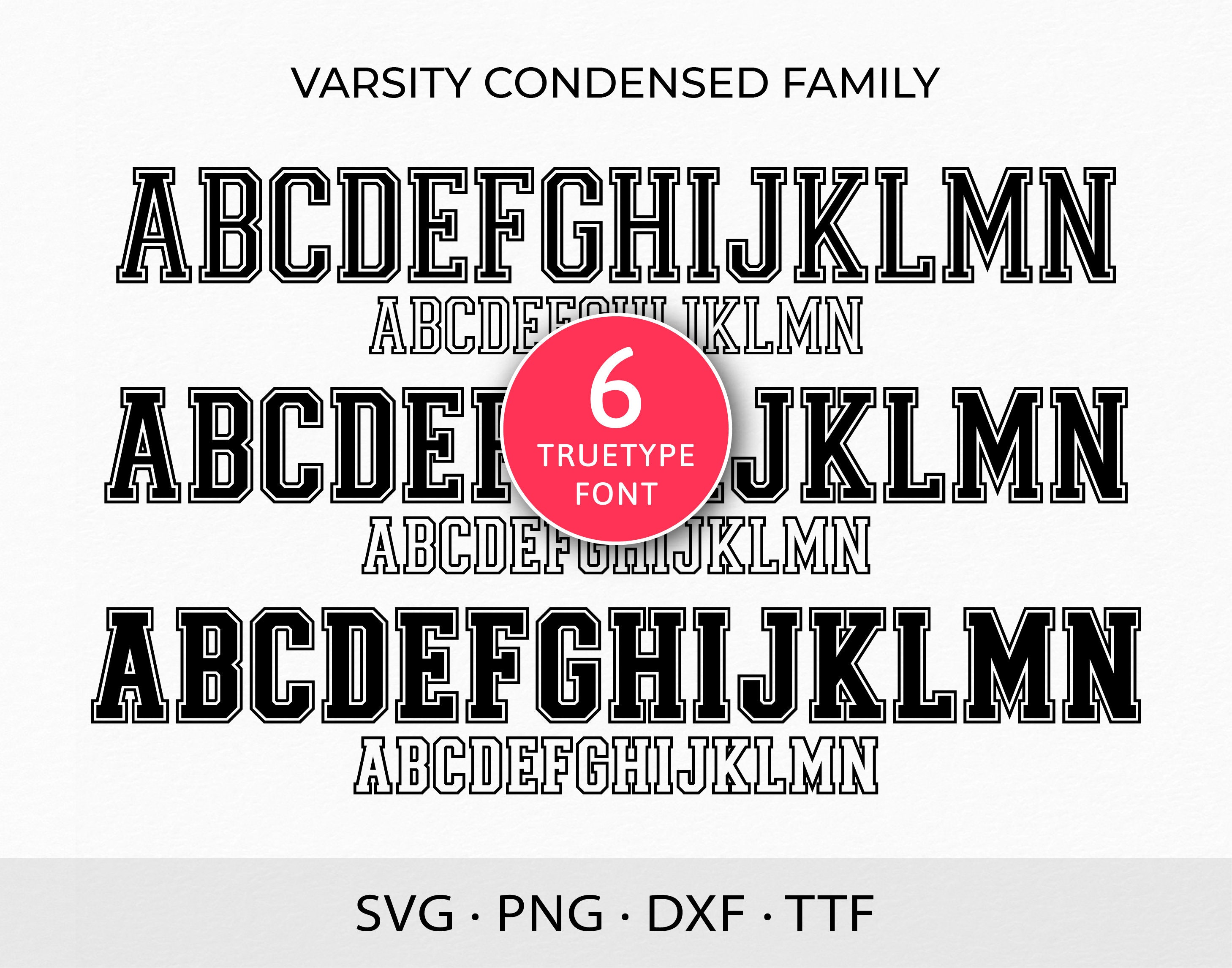 Varsity Font SVG TTF Condensed Fonts Bundle College Font Svg - Etsy UK