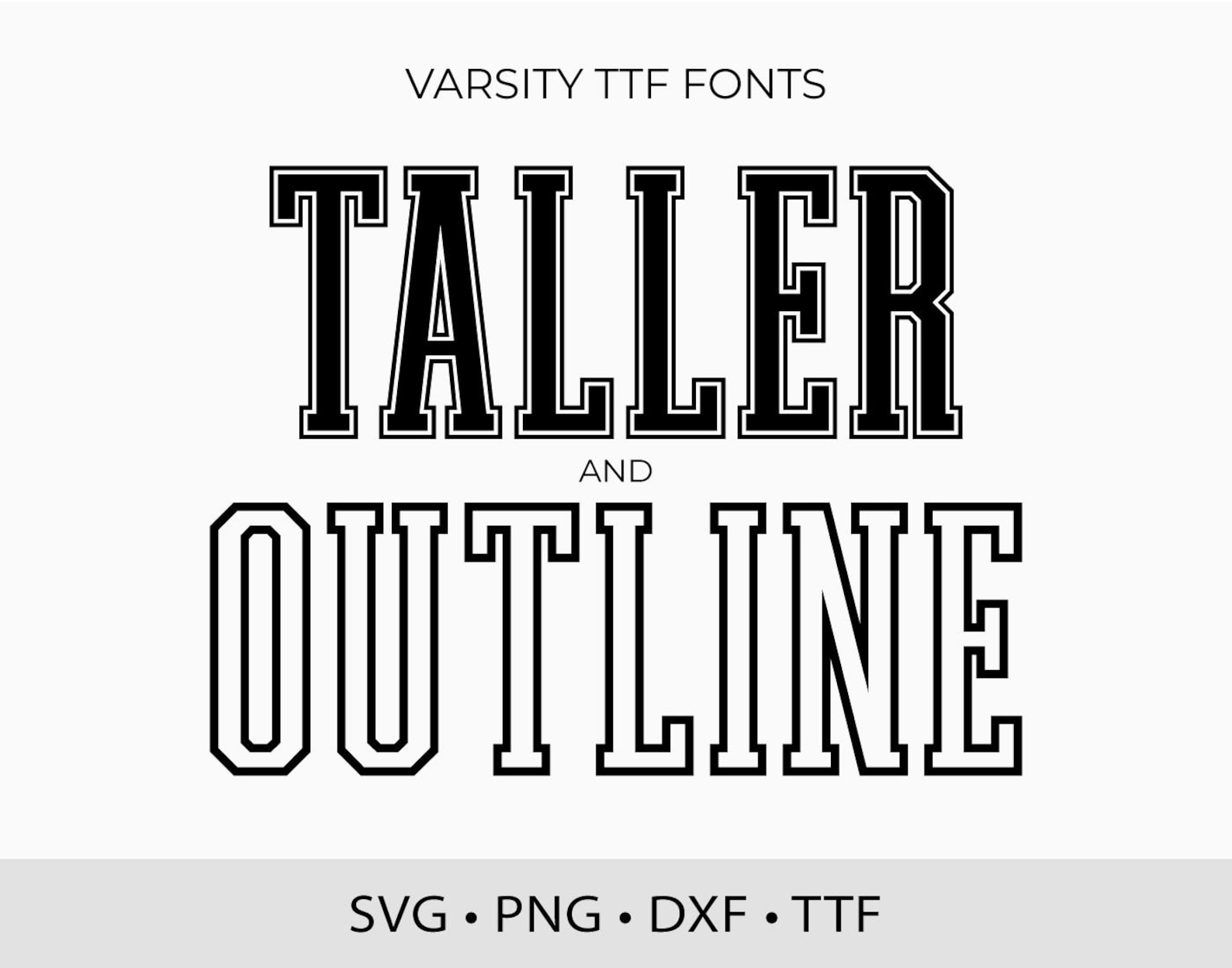 Varsity Tall Fonts TTF, Taller College Font, Outline Letters ...