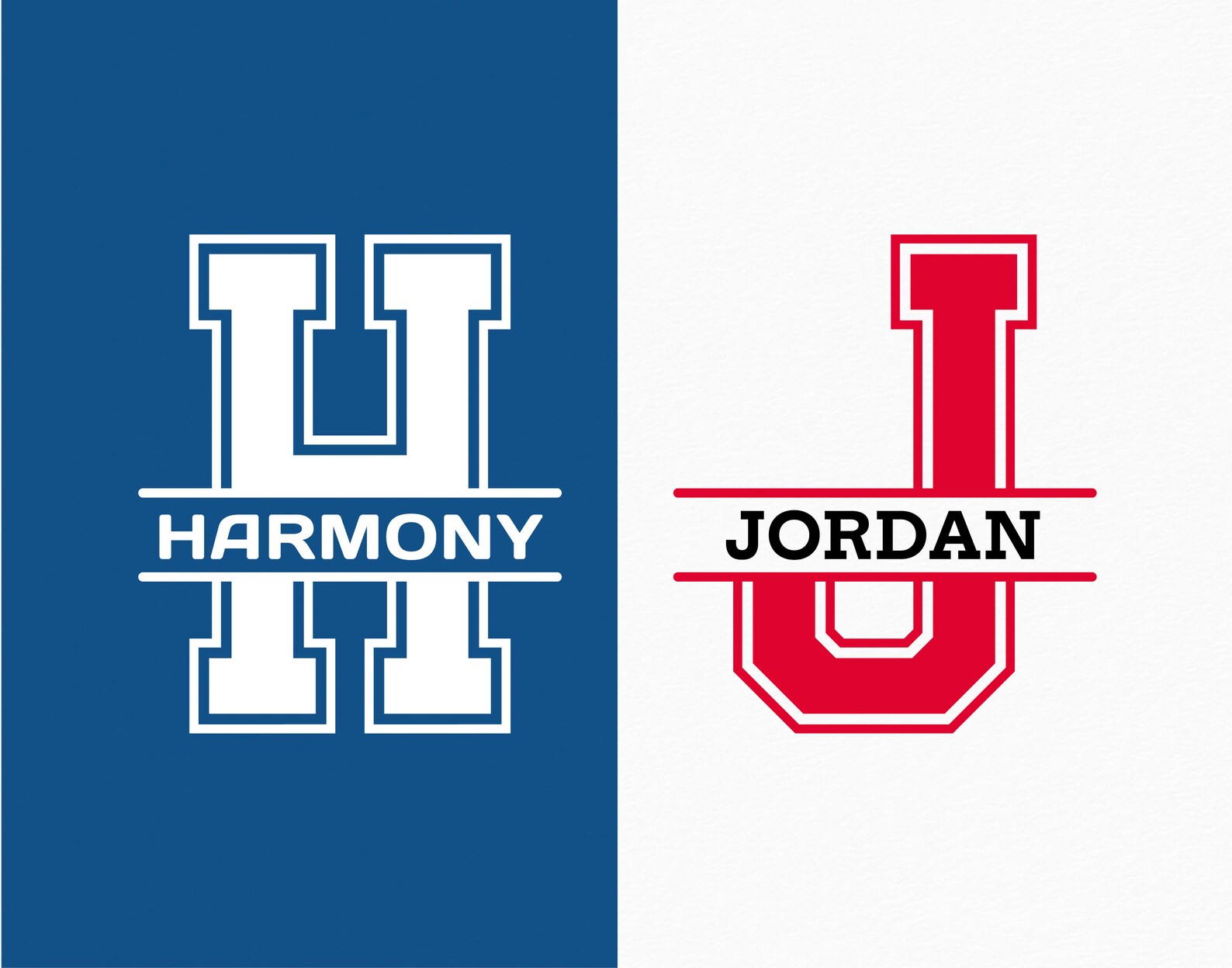 Split Monogram SVG-PNG, College Monogram Font, Sport Font, Athletic ...