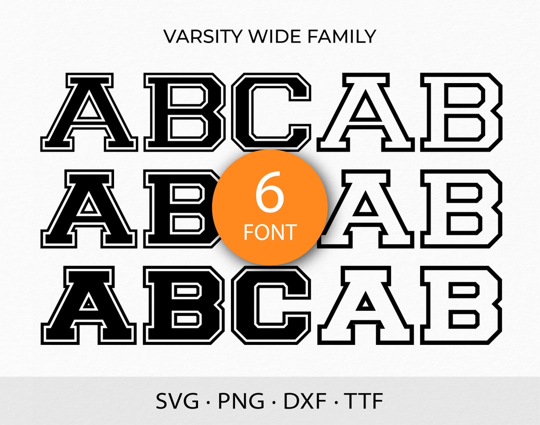 Varsity Font SVG TTF Wide Fonts Bundle College Font Svg - Etsy Finland