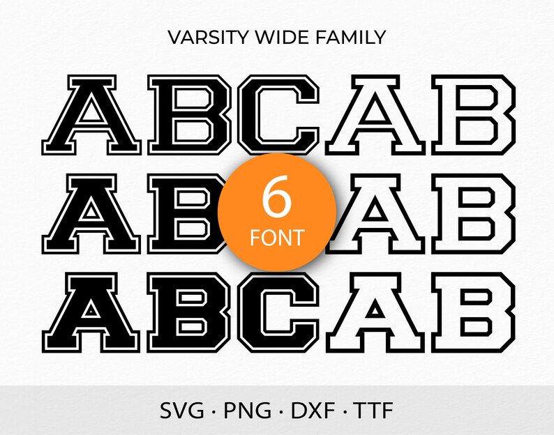 Varsity Font SVG TTF Wide Fonts Bundle College Font Svg - Etsy UK