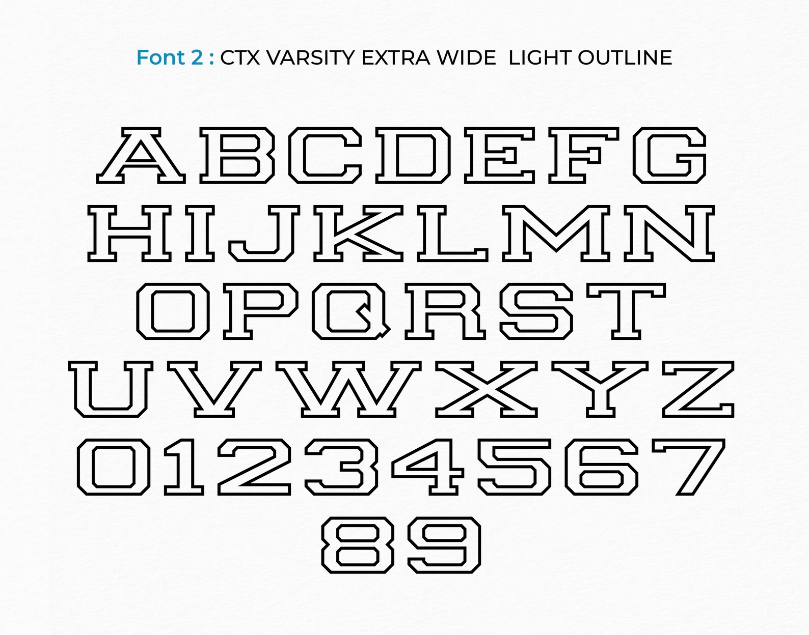 Varsity Font SVG TTF Extra Wide Light, College Font Svg Sports Font Svg ...