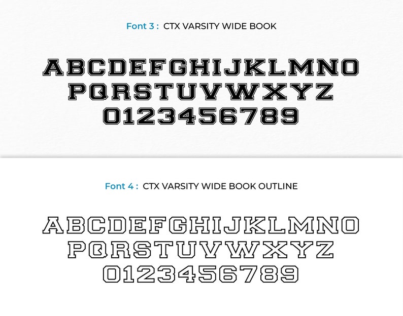 Varsity Font SVG TTF Wide Fonts Bundle, College Font Svg Sports Font ...