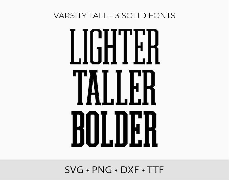 Varsity Tall Block Fonts TTF SVG College Fonts for Cricut Block Fonts ...