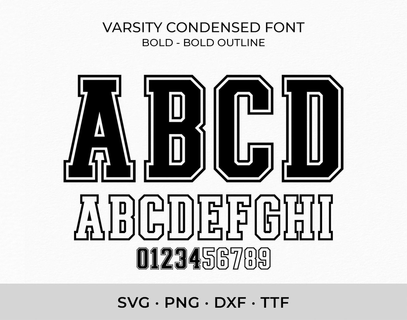 Varsity Font SVG TTF Condensed Bold, College Font Svg Sports Font Svg ...