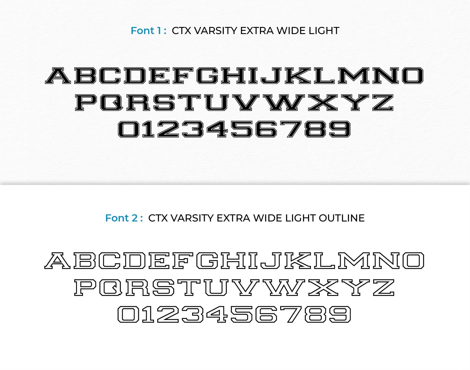 Varsity Font SVG TTF Extra Wide Fonts Bundle, College Font Svg Sports ...