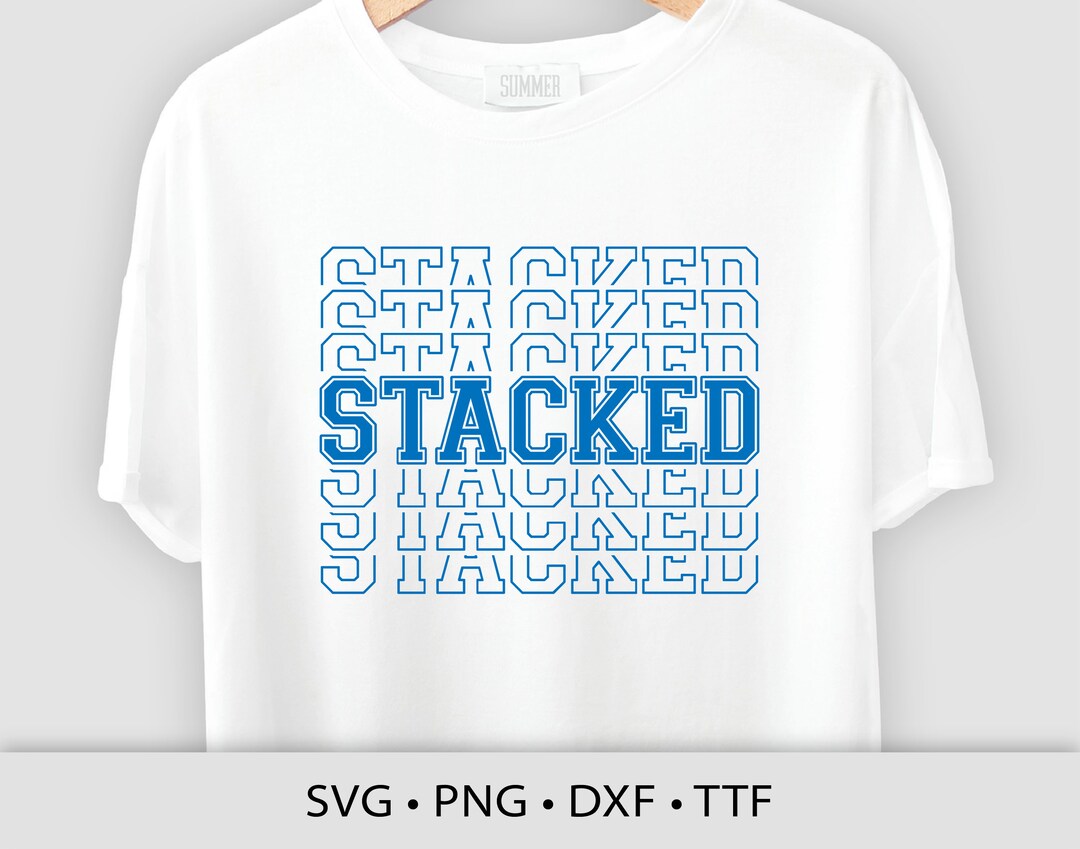 Stacked Font TTF SVG Stacked Varsity Font for Cricut Font Svg Mirror ...